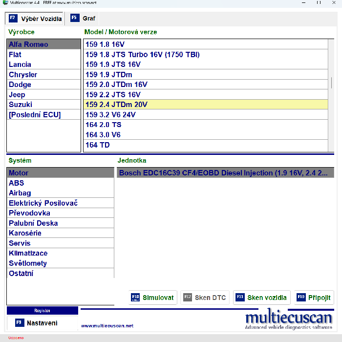 Multiecuscan - program pro diagnostiku italských vozů | multiecuscan.cz
